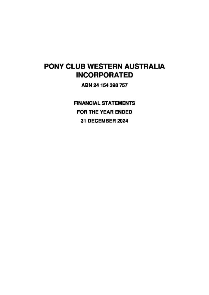 Signed Financial Statements 2024_PCWA | Pony Club Western Australia